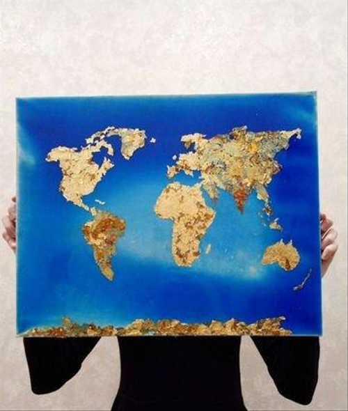 Картина карта мира/интерьерная картина