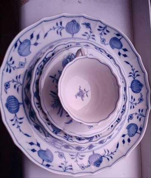 Чайное трио Meissen blue onion