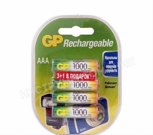 Батарейка-аккумулятор GP 1000 AAA 4 шт 100aaahc3/1-2CR4