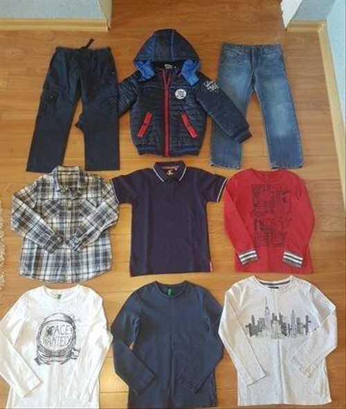 Куртка, джинсы, футболки д/р, рубашка, поло р.116