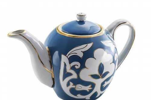 Чайник Бирюзовая Пахта с золотом, Turon Porcelain