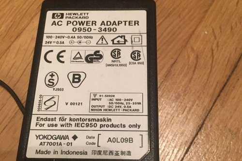 Адаптер HP power adapter 0950-3490 24v 0,5A