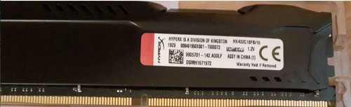 DDR4 Kingstone HyperX HX432C18FB/16