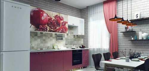 Кухонный гарнитур Фиалка , гранат, 2600мм