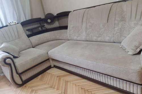 Угловой диван с баром, моющийся Глория Н