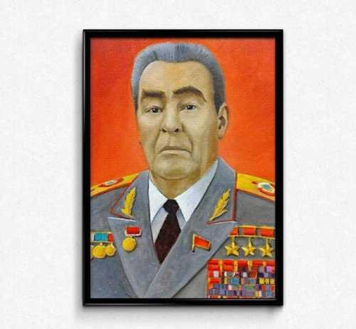 Картина маслом "Брежнев Л.И." 30х40 2019