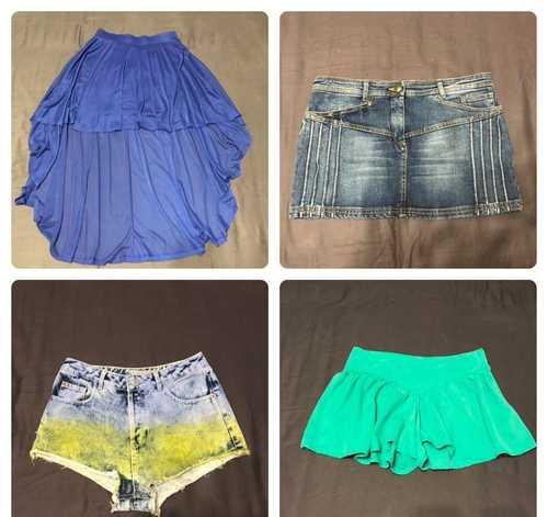 Юбки джинсовые шорты h&m top shop just cavalli zar
