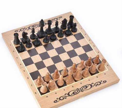 Шахматы + нарды резные "Блокер" дуб, WoodGames