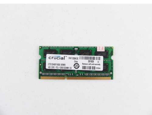 Оперативная память Crucial DDR3L 1600 SO-Dimm 4Gb