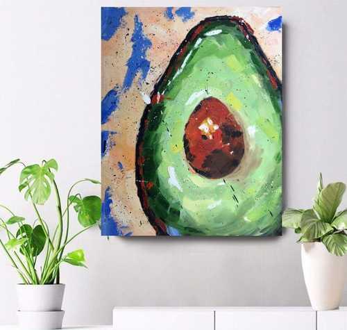 Картина маслом, картина авокадо,абстракция