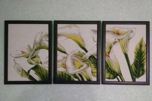 Картина Цветы Каллы. Триптих