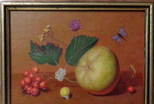 Картина маслом "Груша и ягоды"