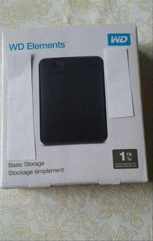 Переносной жёсткий диск WD Elements 1TB