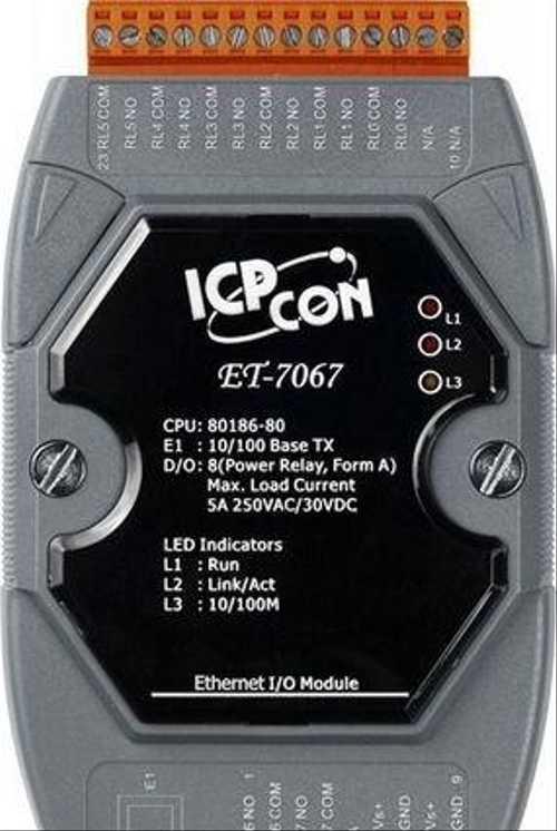 Icpcon et-7067 8-канальный модуль релейного вывода
