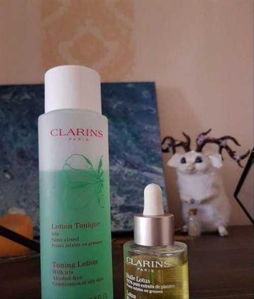 Clarins тоник и масло для лица