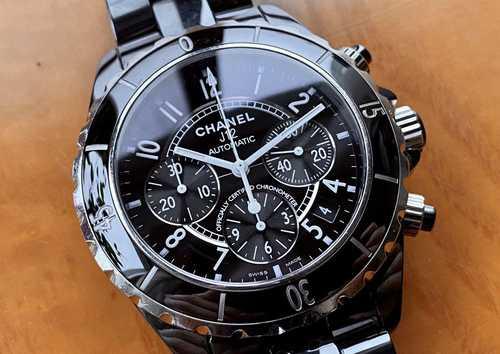 Часы Chanel J12 Chronograph ориг чёрные