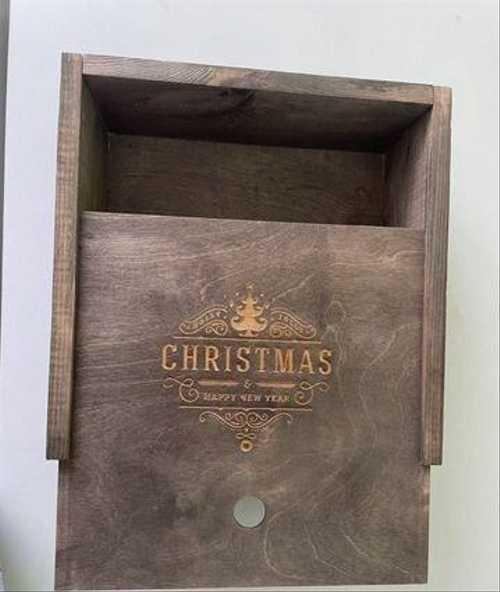 Ящик деревянный новогодний