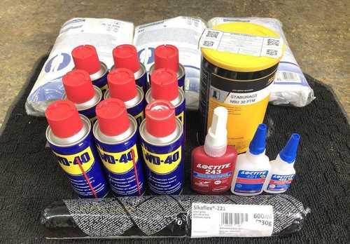 WD-40, Staburags, Loctite, Sikaflex, KleenGuard