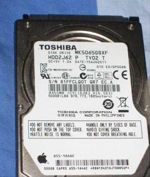 Жесткий диск Ноутбучный HDD 2,5 HDD toshiba 500 GB
