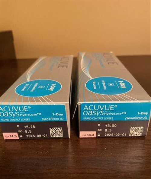 Линзы acuvue oasys +5.25, +5.50