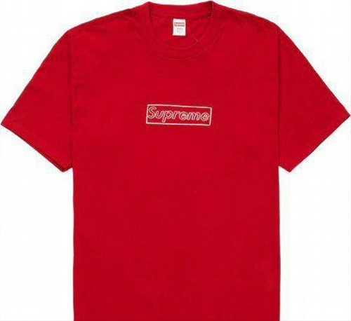 Футболка Supreme Kaws Chalk Logo Red(L)
