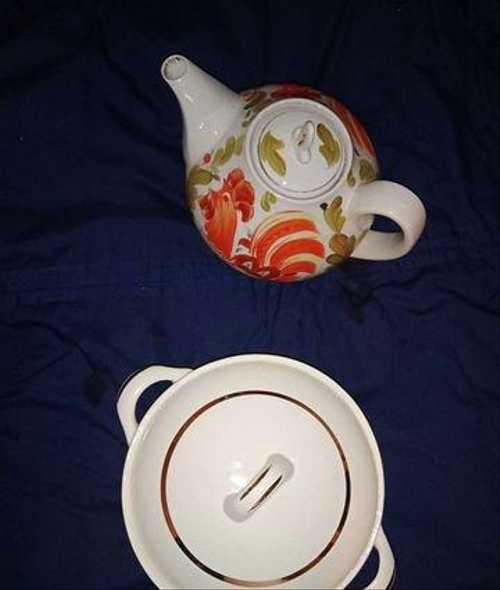 Керамические супница и чайник