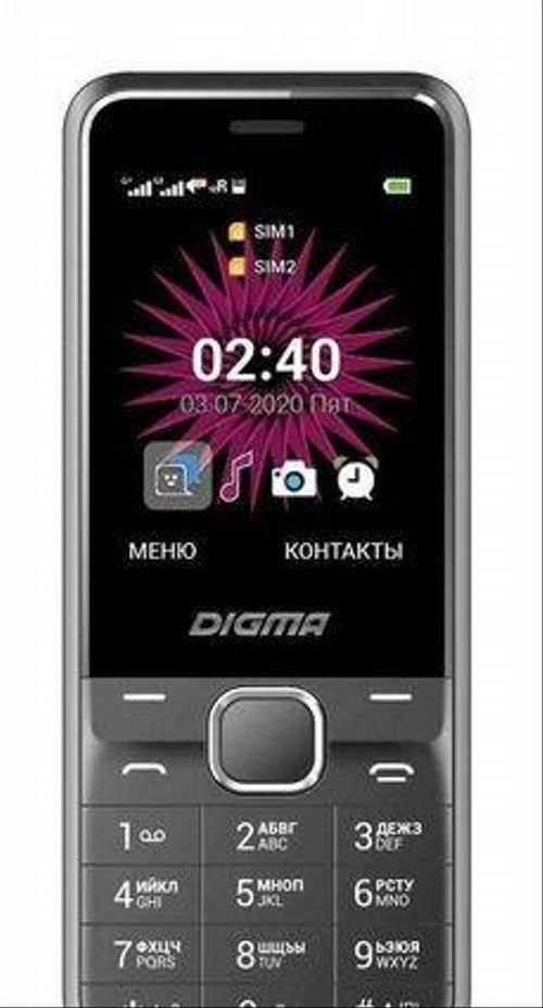 Мобильный телефон Digma Linx A241 32Mb серый 2Sim