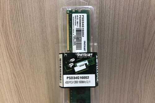 Оперативная память Patriot PSD34G16002 4 гб