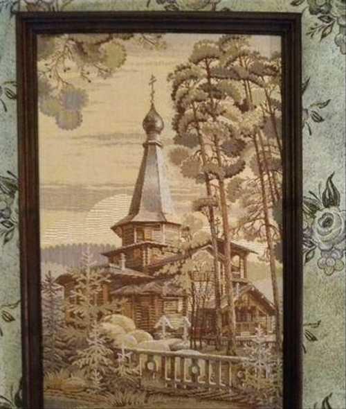 Картина-гобелен храм Казанской иконы в Вырице