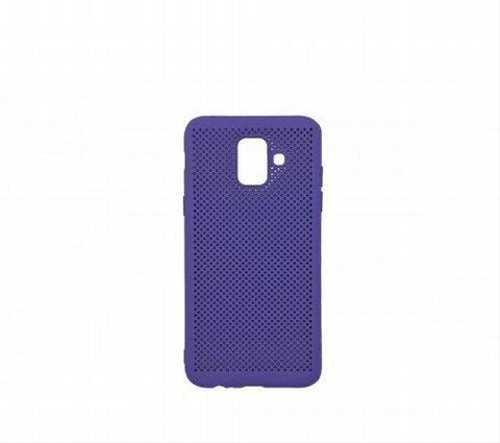 Чехол для Samsung J6 (2018) фиолетовый с перфораци