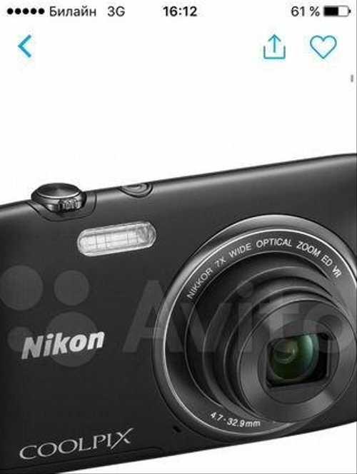 Продам фотоаппарат ультракомпакт Nikon S3500.20.48