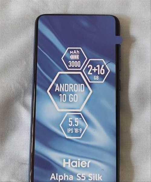 Телефон haier alpha S5 silk 16GB + чехол