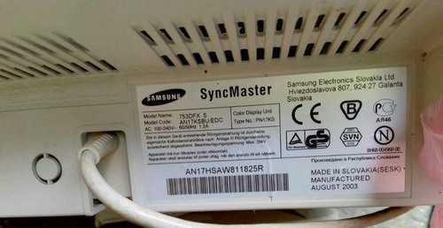Монитор Samsung SyncMaster 753DFX S