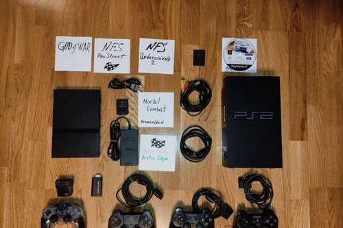 Sony PS2 Fat + Sony PS2 Slim чип + Аксесуары