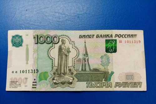 1000 рублей модификация 2010 серия аа