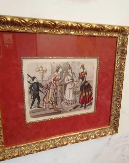 Антикварные гравюры 1890 год