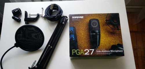 Микрофон Shure PGA27 со стойкой и кабелем