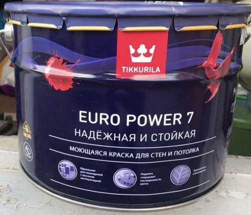Краска Тиккурила для стен 9 л. Euro Power 7