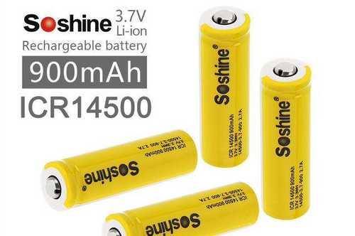 Литиевый аккумулятор Soshine ICR 14500 900mAh