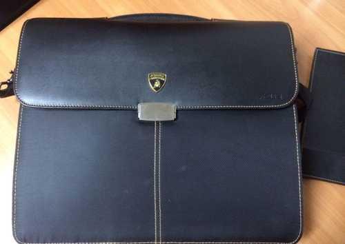 Мужской кожаный портфель Automobili Lamborghini