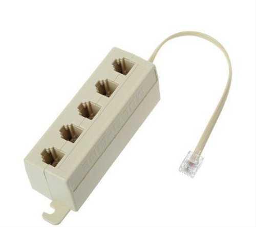 5-ходовой RJ11 телефонный разветвитель 5 x 6P4C