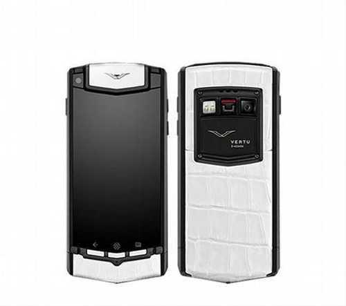 Vertu Ti Android Pure Black White Crocodile Leathe