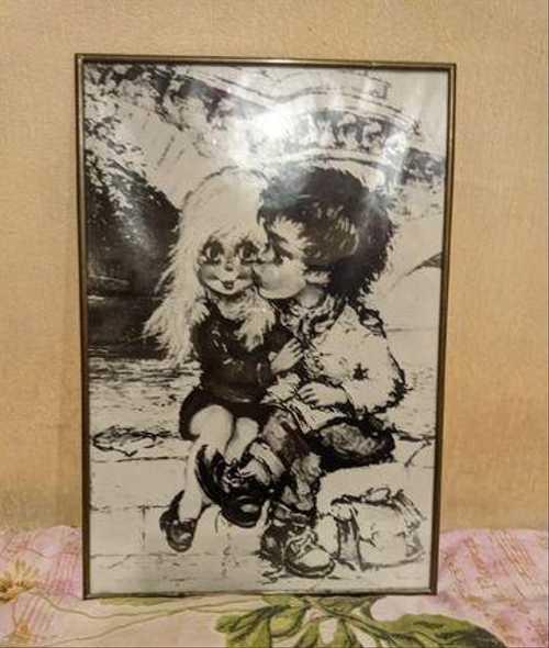 Картина СССР "Мальчик с девочкой"
