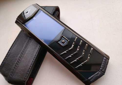 Vertu Pure Black Dlc Crocodile с чехлом