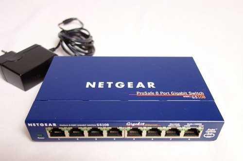 8-портовый коммутатор Netgear ProSafe GS108