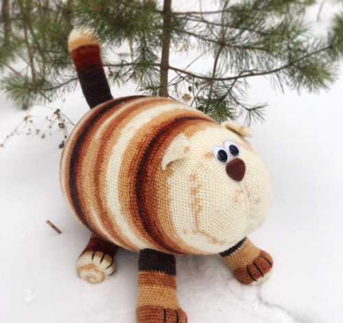 Кот вязаный бегемот Доставка бесплатно