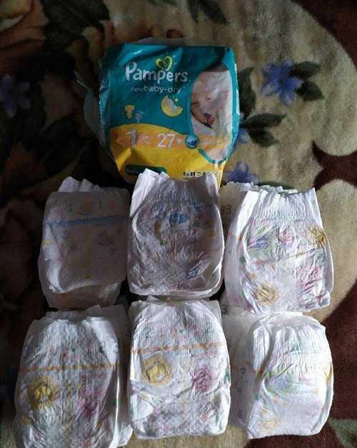 Подгузники 102шт moony, pampers 1-2