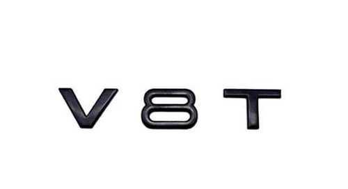 Эмблема на крыло Audi V8T черный глянец 1 шт