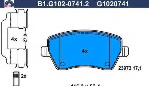 Комплект тормозных колодок galfer B1G10207412