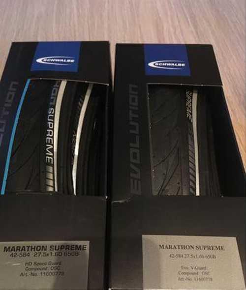 Покрышки Schwalbe marathon supreme, 27,5x1,6